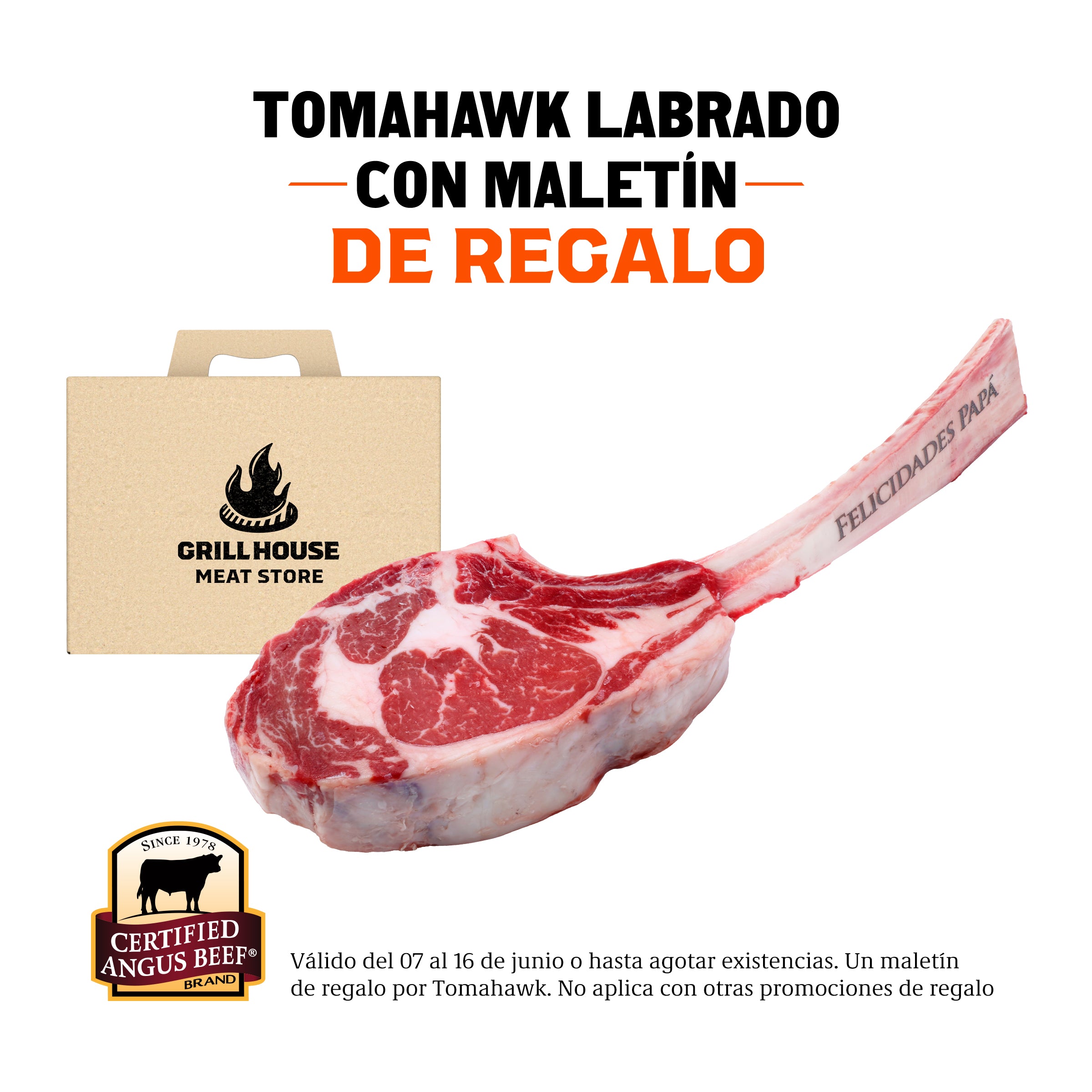 Tomahawk Certified Angus Beef®brand 1.1 kg de 1.5" Edición Limitada dí